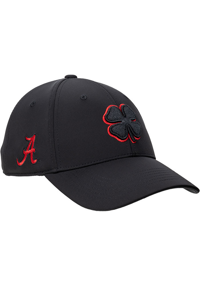 Alabama Crimson Tide Mens Phenom BLACK Black Clover Flex Hat - 13790074