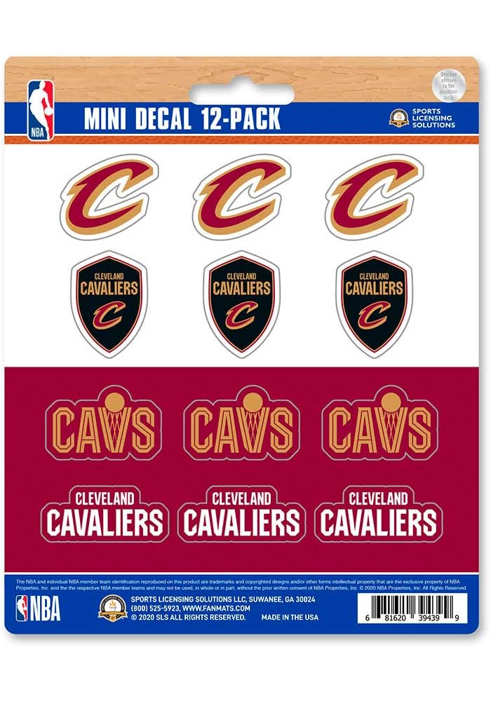 Cleveland Cavaliers MAROON 12 pk Mini Auto Decal - 1381189