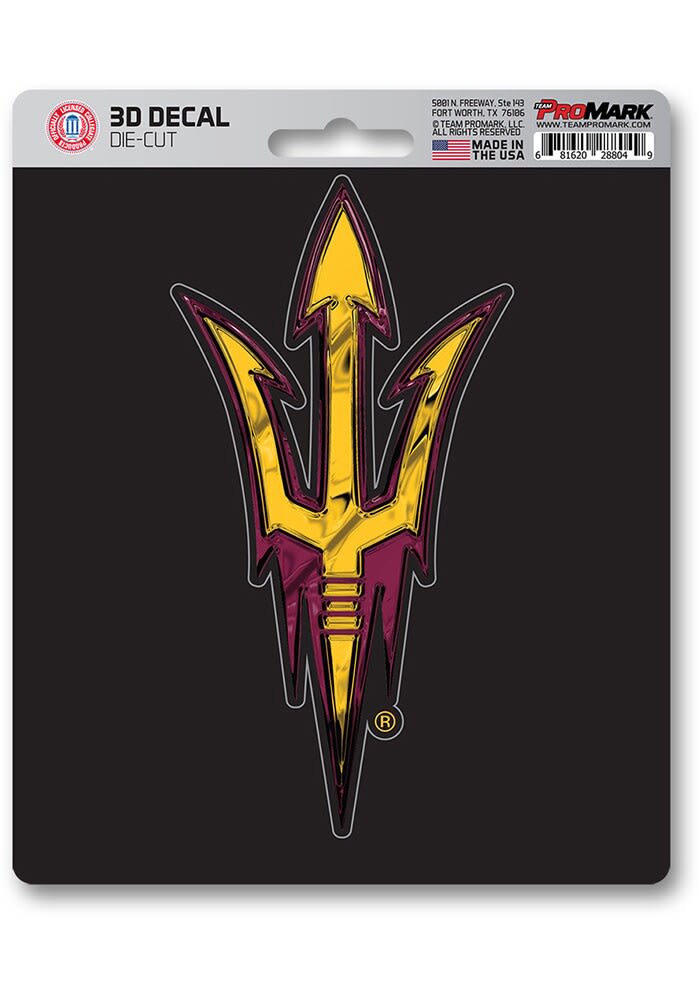 Arizona State Sun Devils MAROON 3D Auto Decal - 1381214
