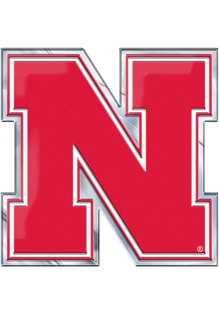 Red Nebraska Cornhuskers Embossed Car Emblem - 1381388