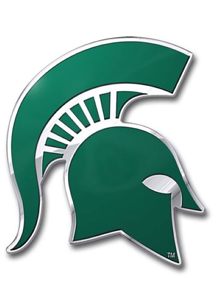 Michigan State Spartans GREEN Aluminum Color Car Emblem - 13850026
