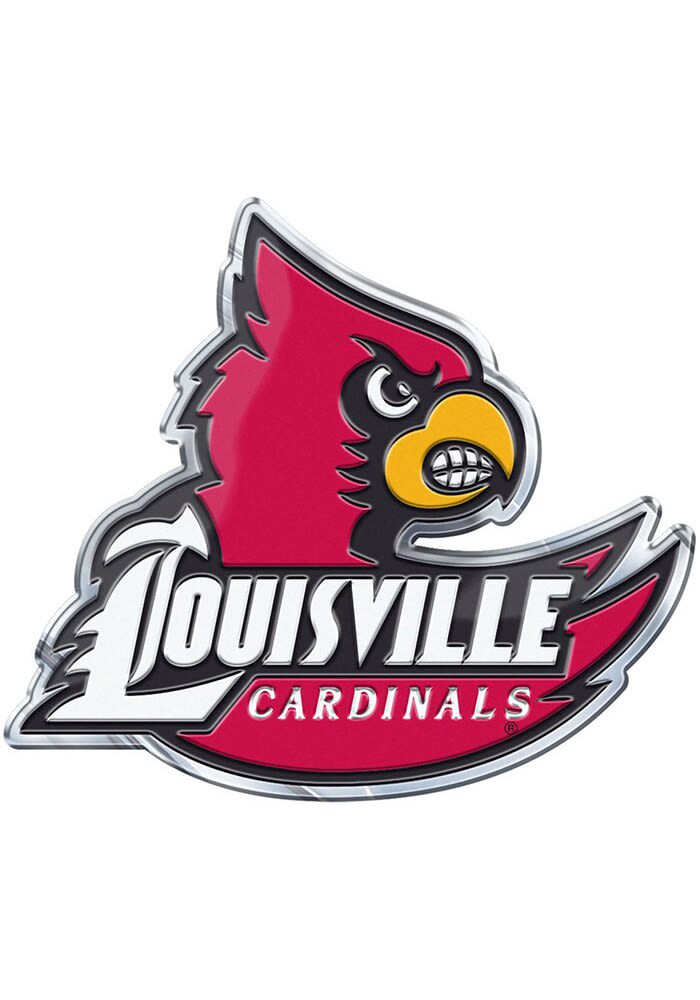 Louisville Cardinals Red Wordmark Color Car Emblem - 1385009595