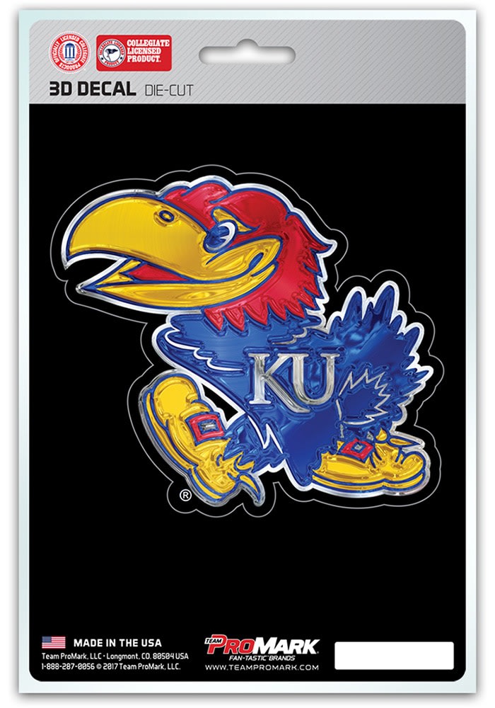 Kansas Jayhawks ROYAL 5x7 inch 3D Auto Decal - 13850170