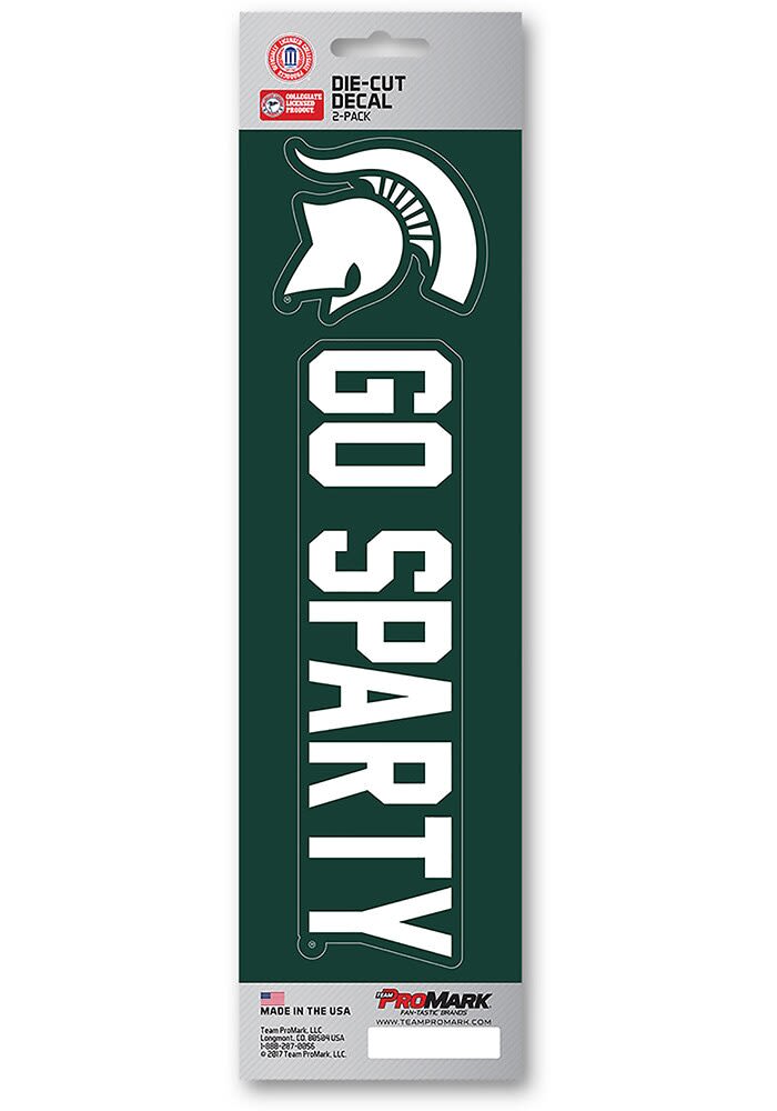 Michigan State Spartans GREEN 3x12 inch Slogan Auto Decal - 13850196