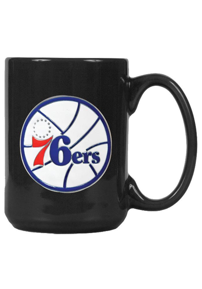 Philadelphia 76ers BLACK 15oz Black Varsity Ceramic Mug - 133640