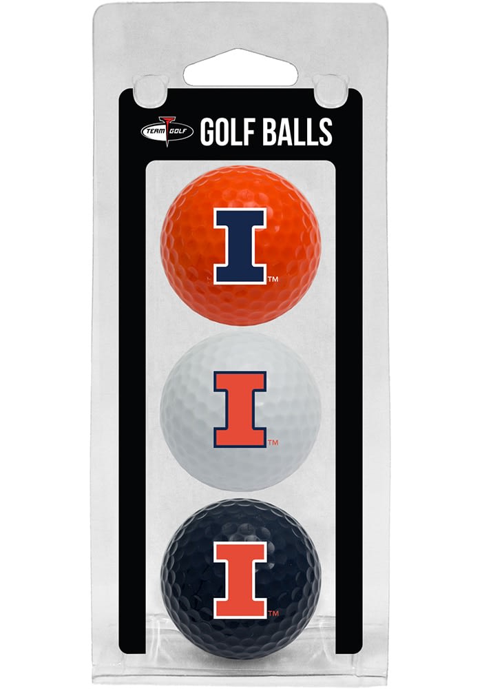 Illinois Fighting Illini ORANGE 3 Pack Golf Balls - 1390012