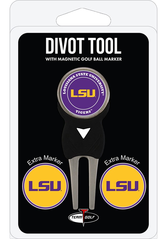 LSU Tigers PURPLE Divot Tool With 3 Marker Pack Golf Ball Marker - 1390052