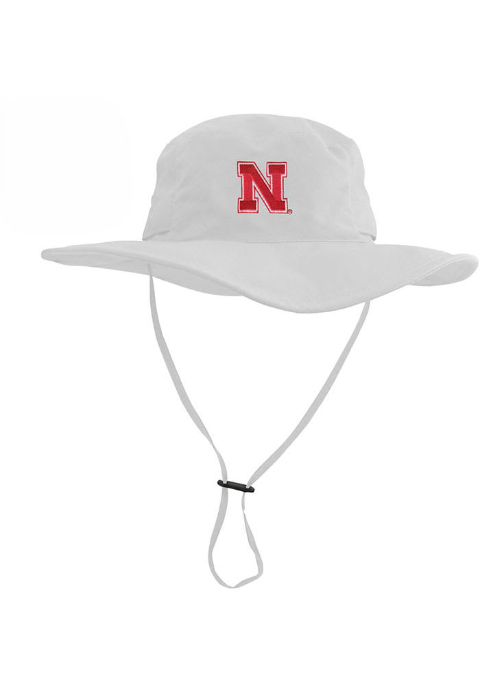 Nebraska Cornhuskers LogoFit White Boonie Design Mens Bucket Hat - 13920588