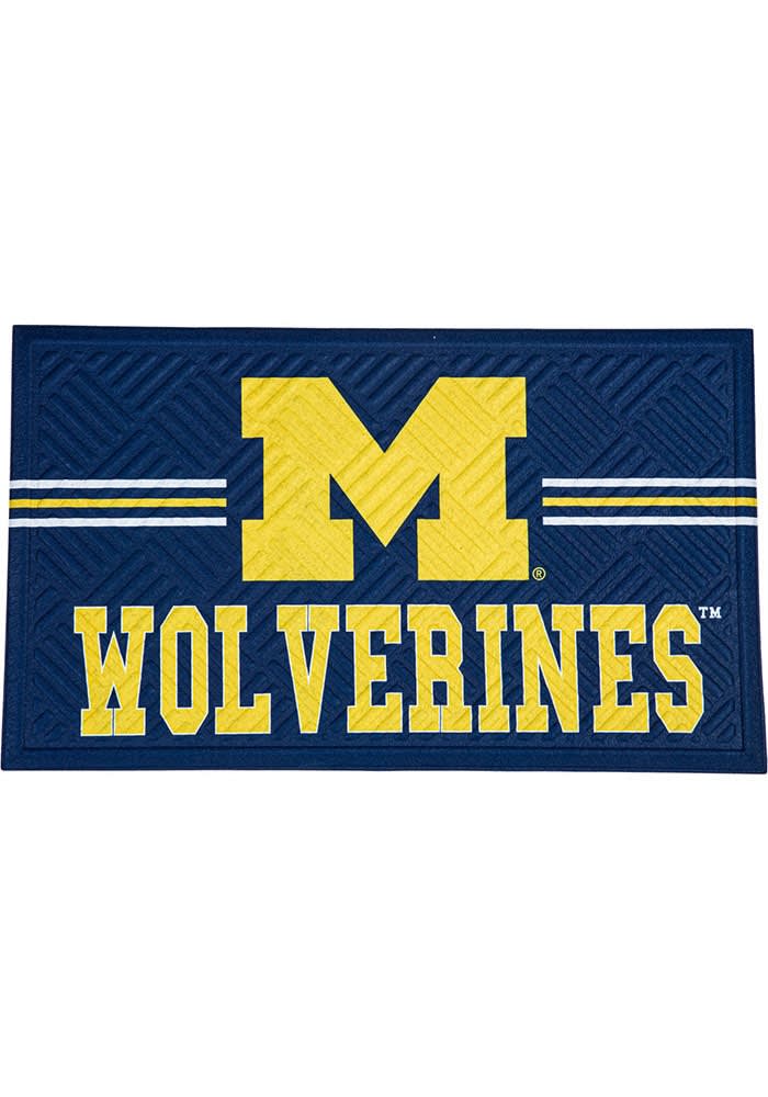 Michigan Wolverines YELLOW Cross Hatch Door Mat - 14100120