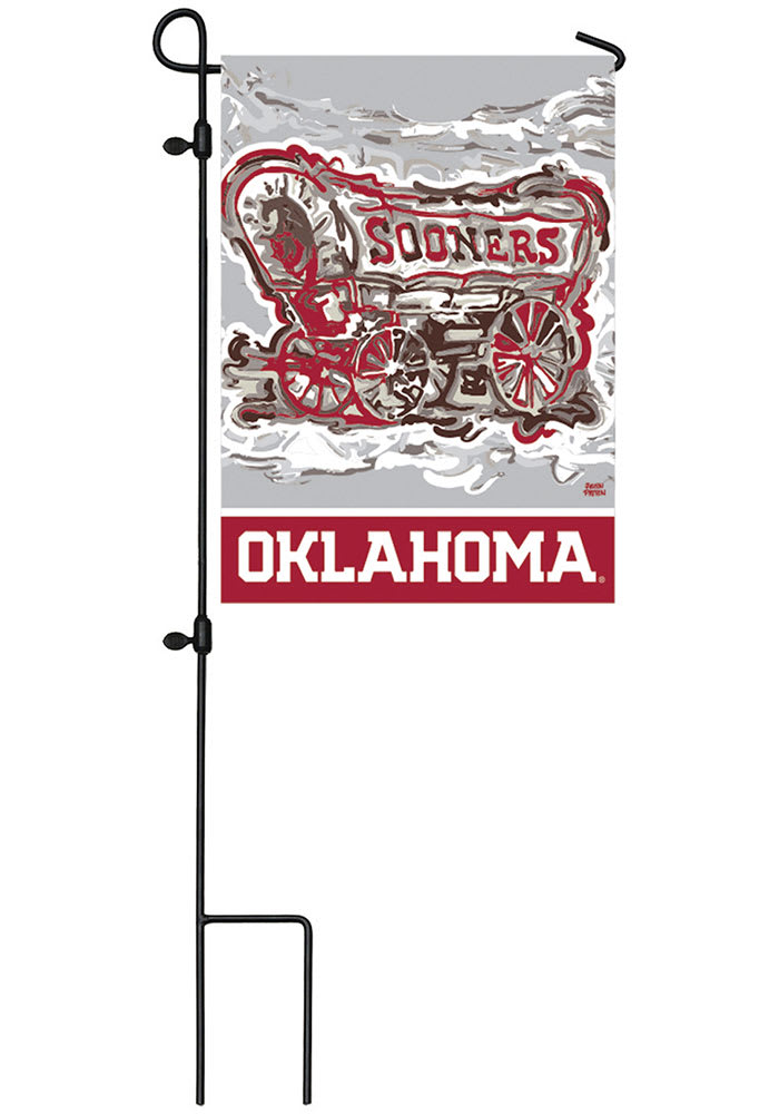 Oklahoma Sooners Red Justin Patten Graphic Garden Flag - 1411889