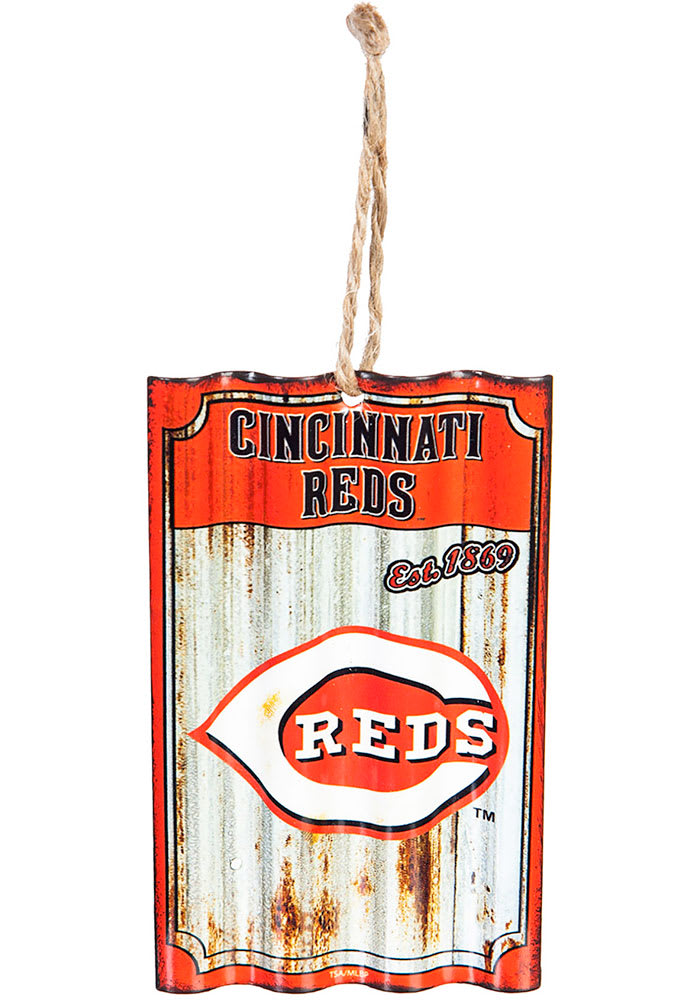 Cincinnati Reds Red Corrugated Metal Ornament - 1412470