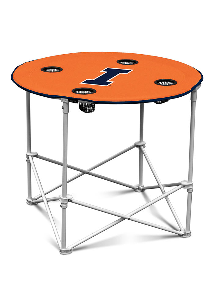 Illinois Fighting Illini ORANGE Round Tailgate Table - 14131679