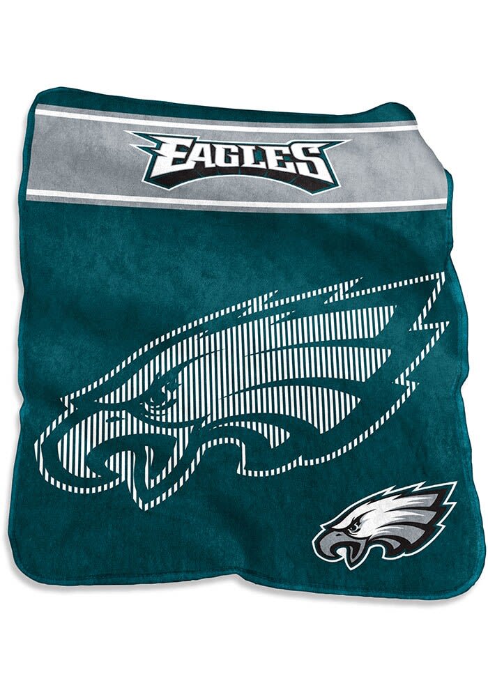Philadelphia Eagles MIDNIGHTGREEN Team Logo Raschel Throw Blanket ...