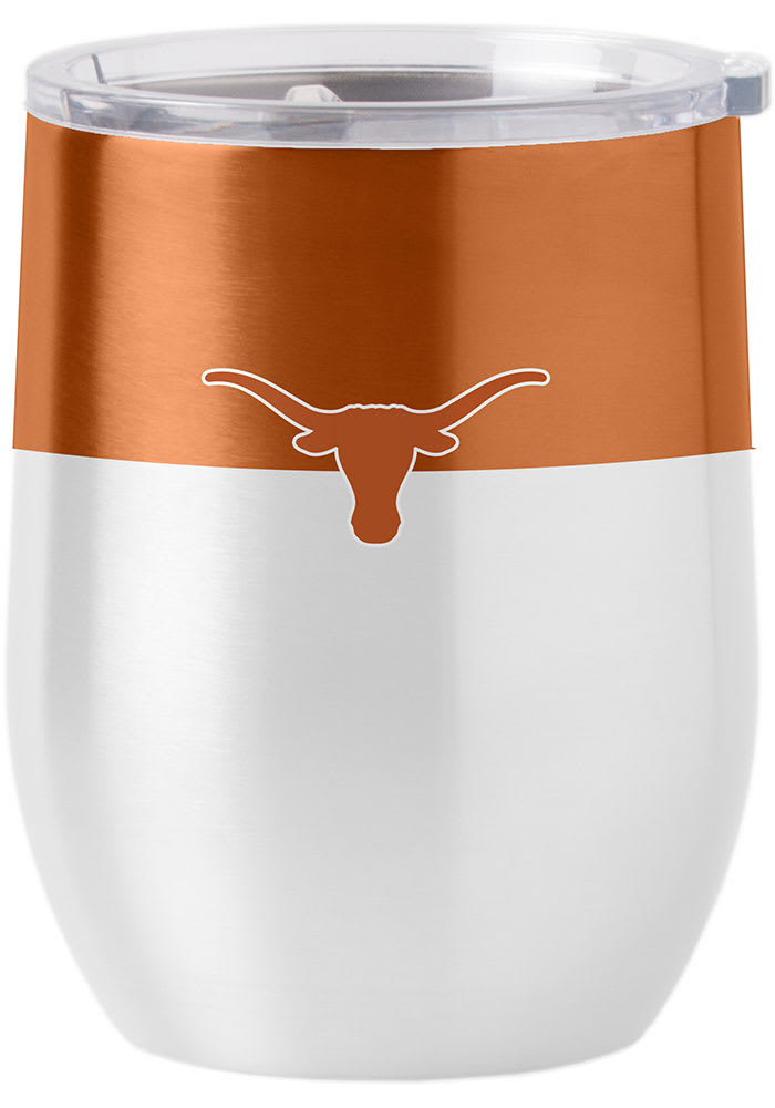 Texas Longhorns BURNTORANGE 16 oz Colorblock Curved Stainless Steel ...