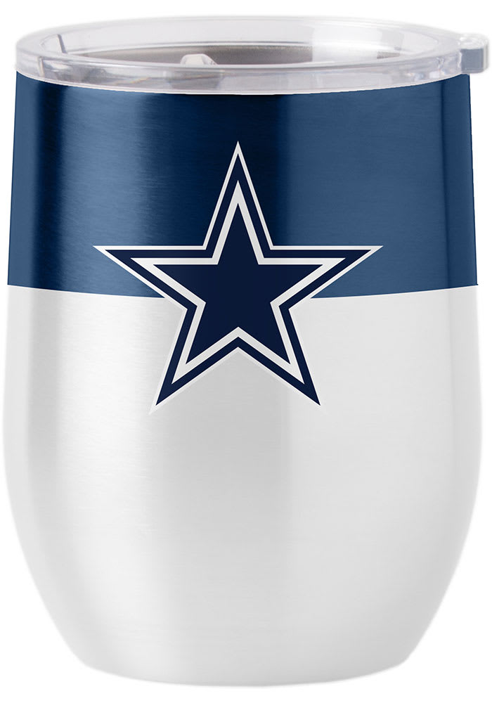 Dallas Cowboys BLUE 16 oz Colorblock Curved Stainless Steel Stemless ...