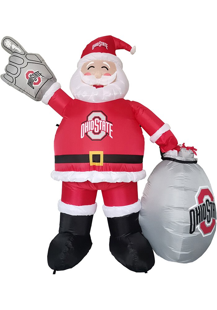 Ohio State Buckeyes Red Outdoor Inflatable 7ft Santa - 14136276