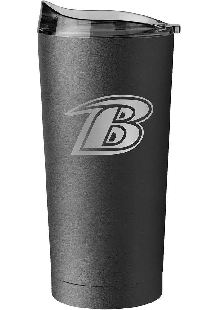 Logo Brands Baltimore Ravens BLACK 20 oz Etch Powder Coat Stainless ...
