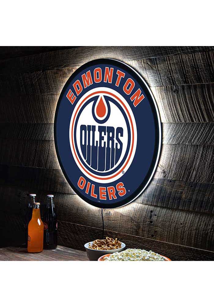 Edmonton Oilers 23 in Round Light Up Sign ORANGE - 1413843