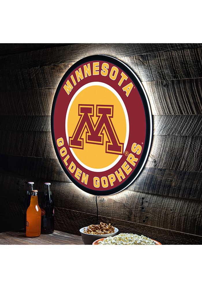 Minnesota Golden Gophers MAROON 23 in Round Light Up Sign - 1414085