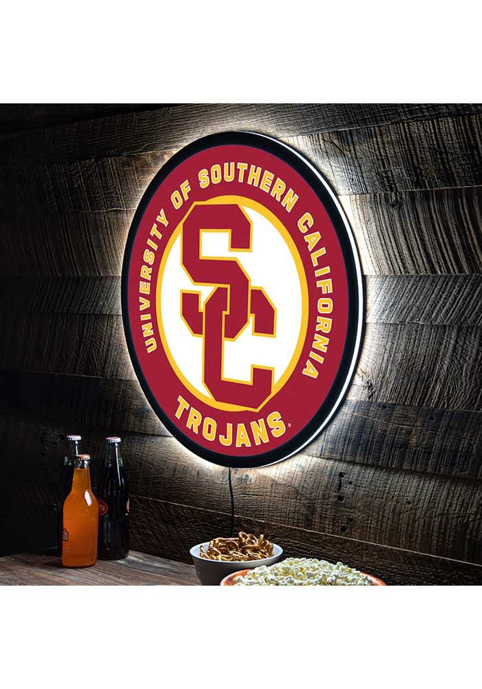 USC Trojans 23 in Round Light Up Sign RED - 1414089
