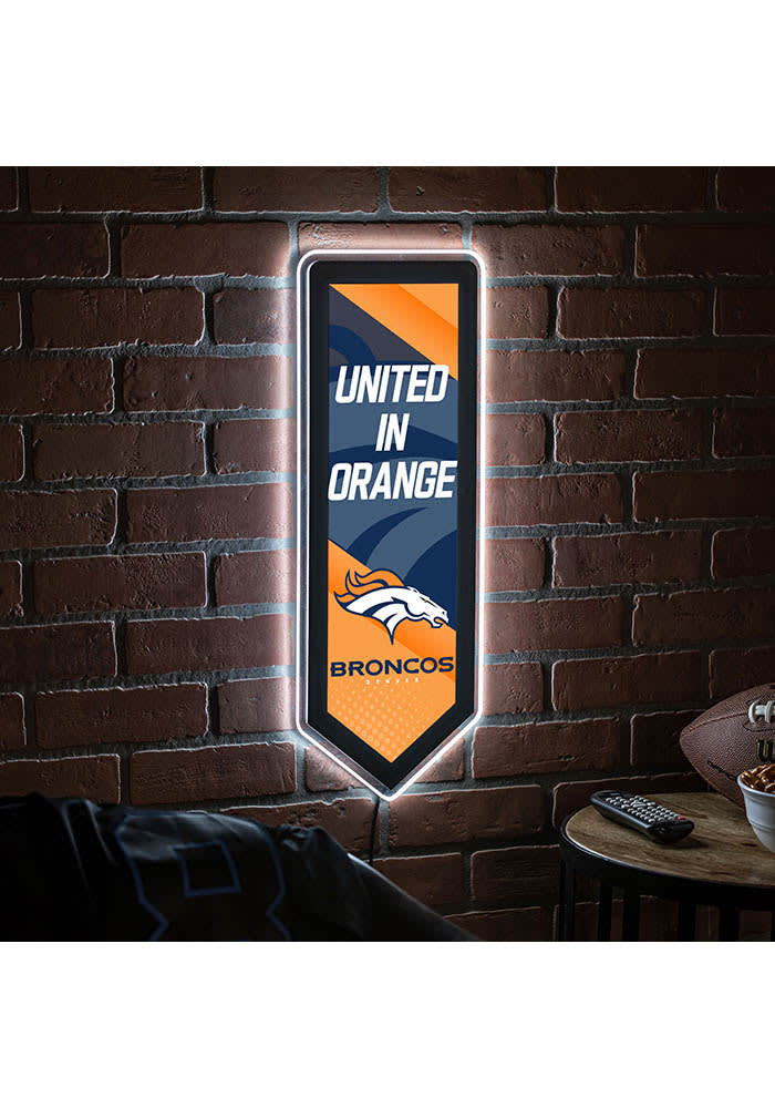 Denver Broncos 9x23 Banner Shaped Light Up Sign NAVY - 1414103