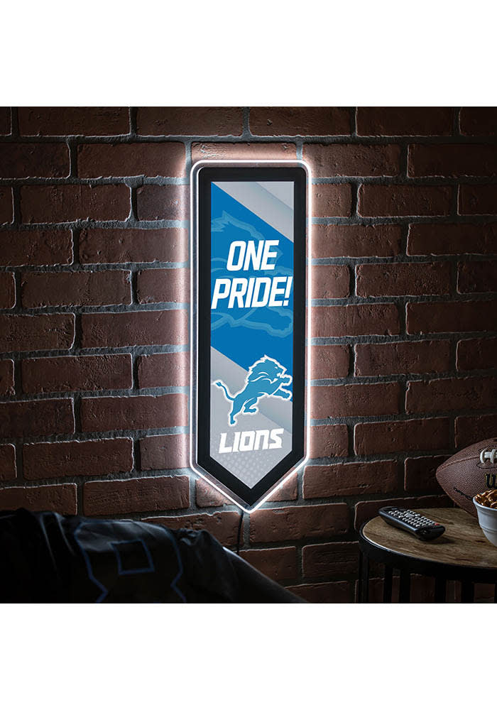 Detroit Lions 9x23 Banner Shaped Light Up Sign BLUE - 1414104