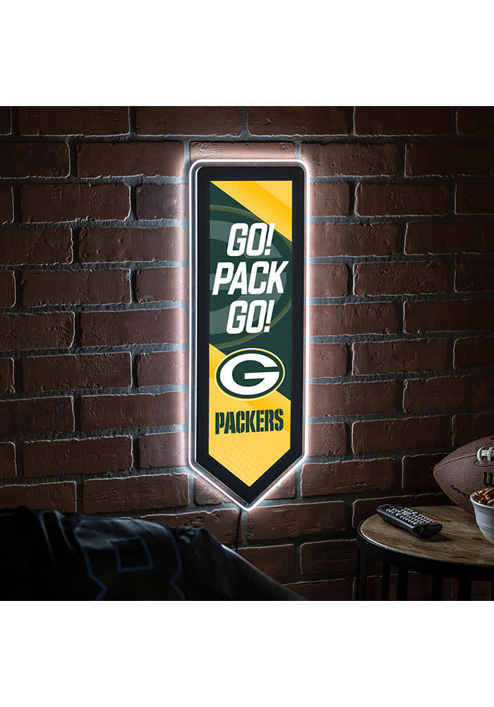 Green Bay Packers 9x23 Banner Shaped Light Up Sign GREEN - 1414105