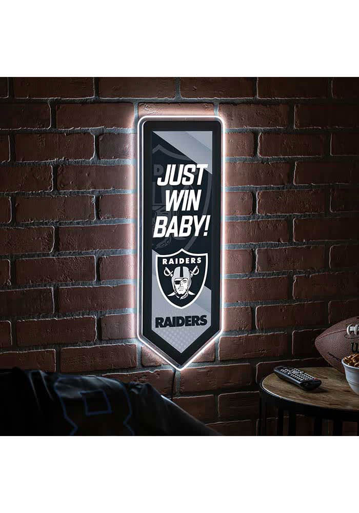 Las Vegas Raiders 9x23 Banner Shaped Light Up Sign BLACK - 1414116