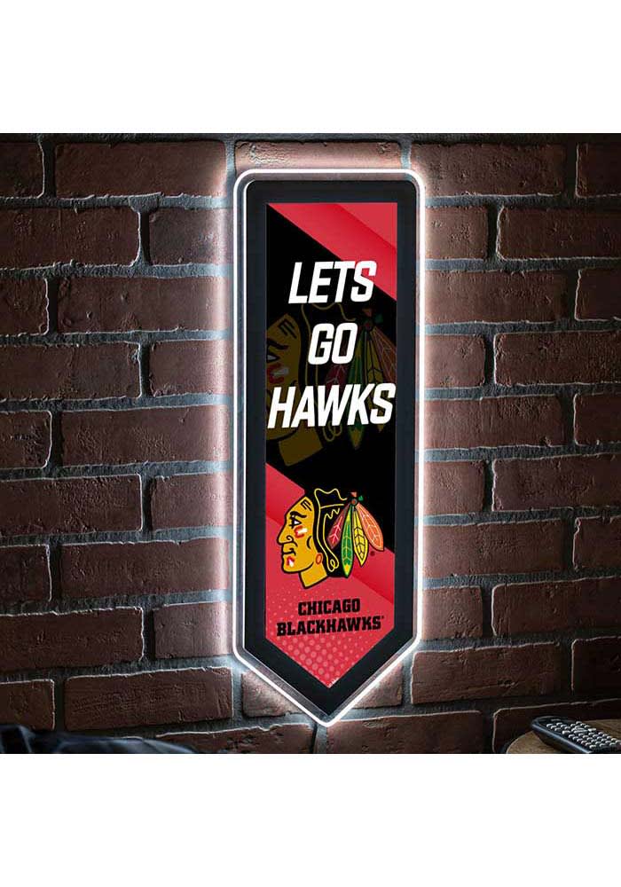 Chicago Blackhawks 9x23 Banner Shaped Light Up Sign BLACK - 1414130