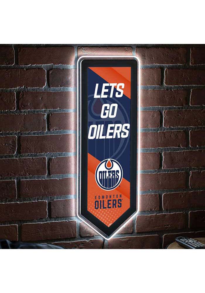 Edmonton Oilers 9x23 Banner Shaped Light Up Sign ORANGE - 1414135