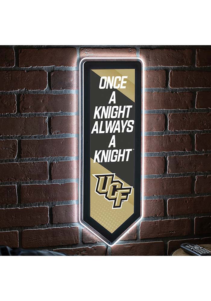 UCF Knights 9x23 Banner Shaped Light Up Sign BLACK - 1414158