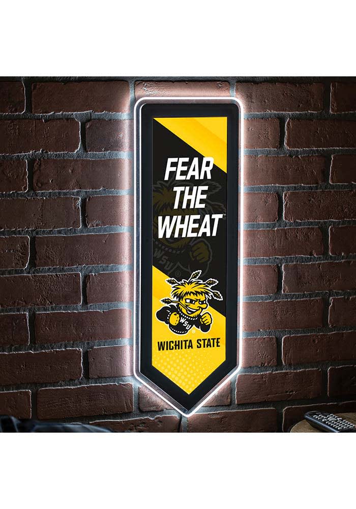 Wichita State Shockers 9x23 Banner Shaped Light Up Sign YELLOW - 1414159