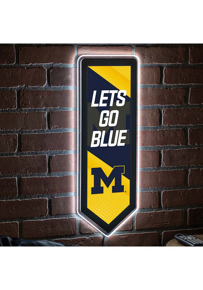 Michigan Wolverines BLUE 9x23 Banner Shaped Light Up Sign - 1414183