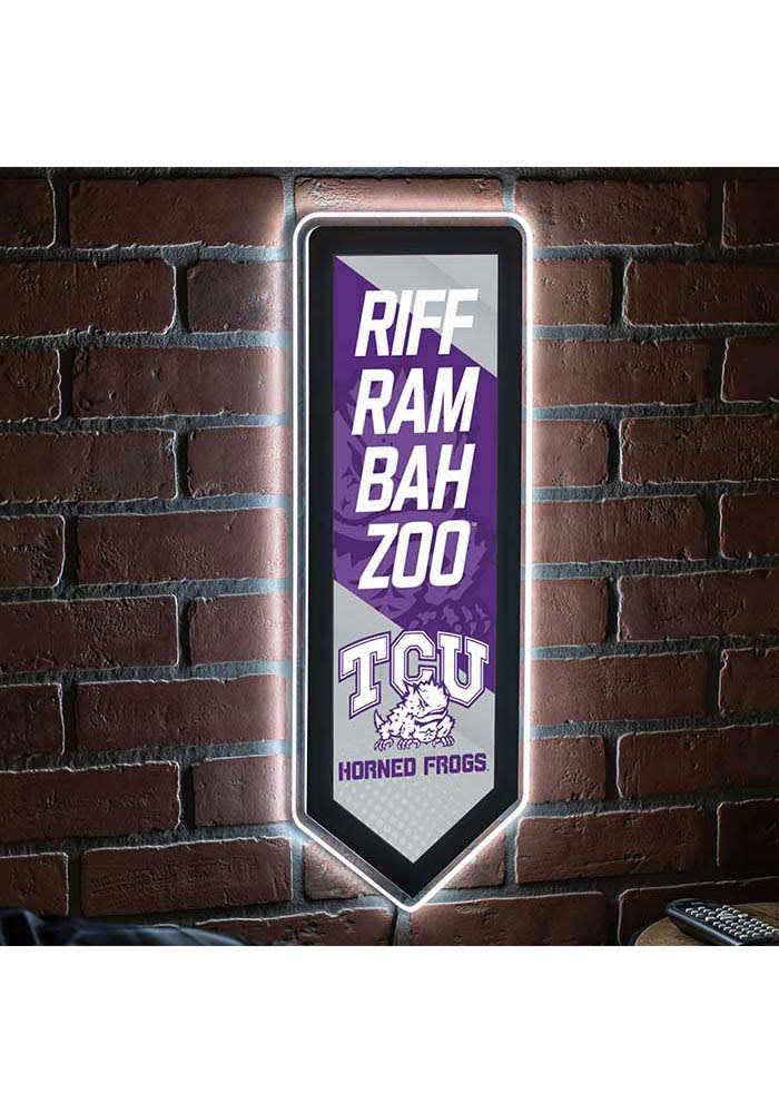 TCU Horned Frogs 9x23 Banner Shaped Light Up Sign PURPLE - 1414209