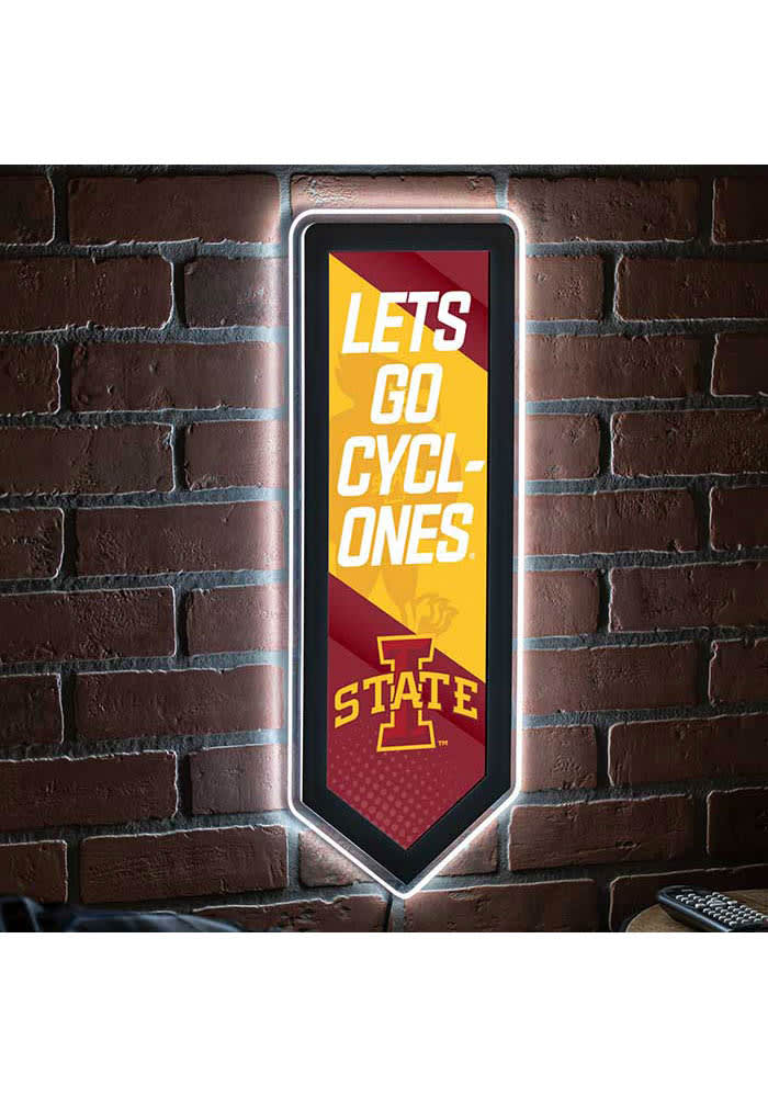 Iowa State Cyclones 9x23 Banner Shaped Light Up Sign Red - 1414211
