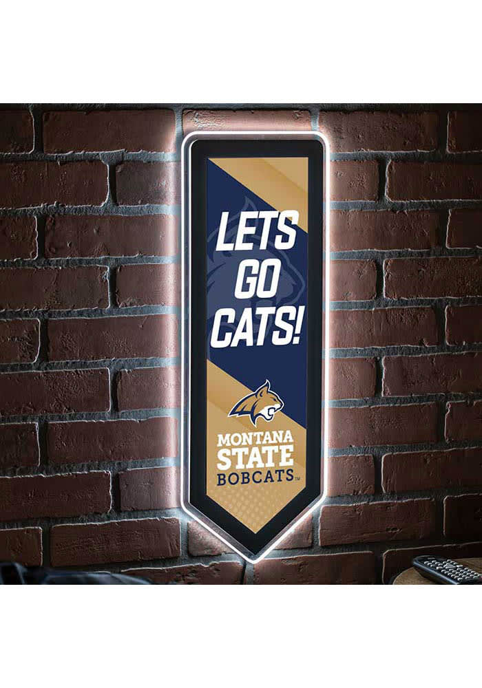 Montana State Bobcats 9x23 Banner Shaped Light Up Sign BLUE - 1414221