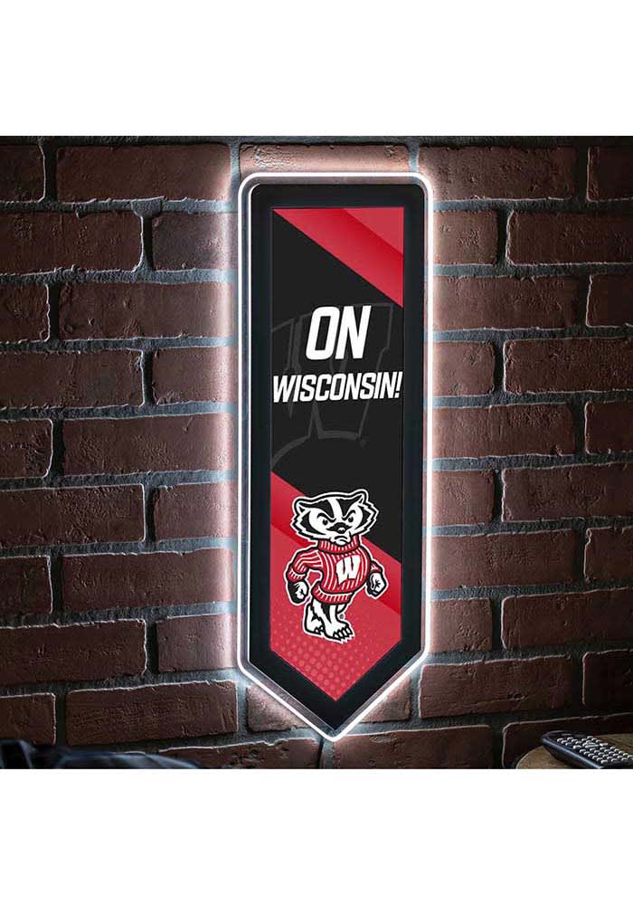 Wisconsin Badgers 9x23 Banner Shaped Light Up Sign Red - 1414225