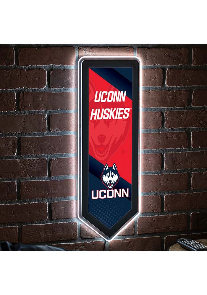 UConn Huskies 9x23 Banner Shaped Light Up Sign White - 1414236