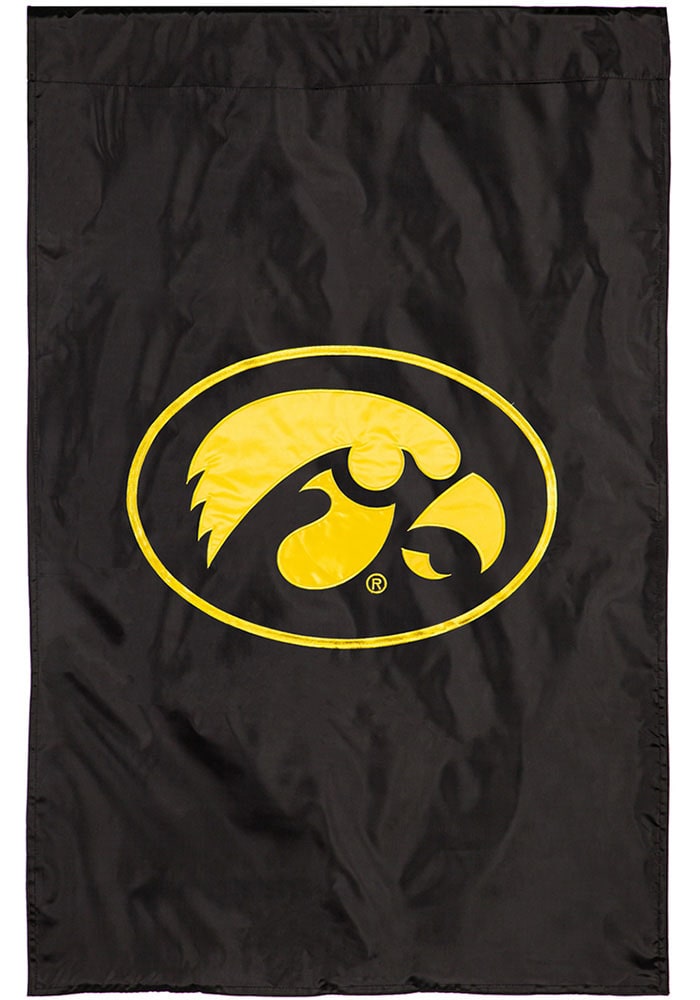 Iowa Hawkeyes BLACK Logo Applique Flag - 1414521