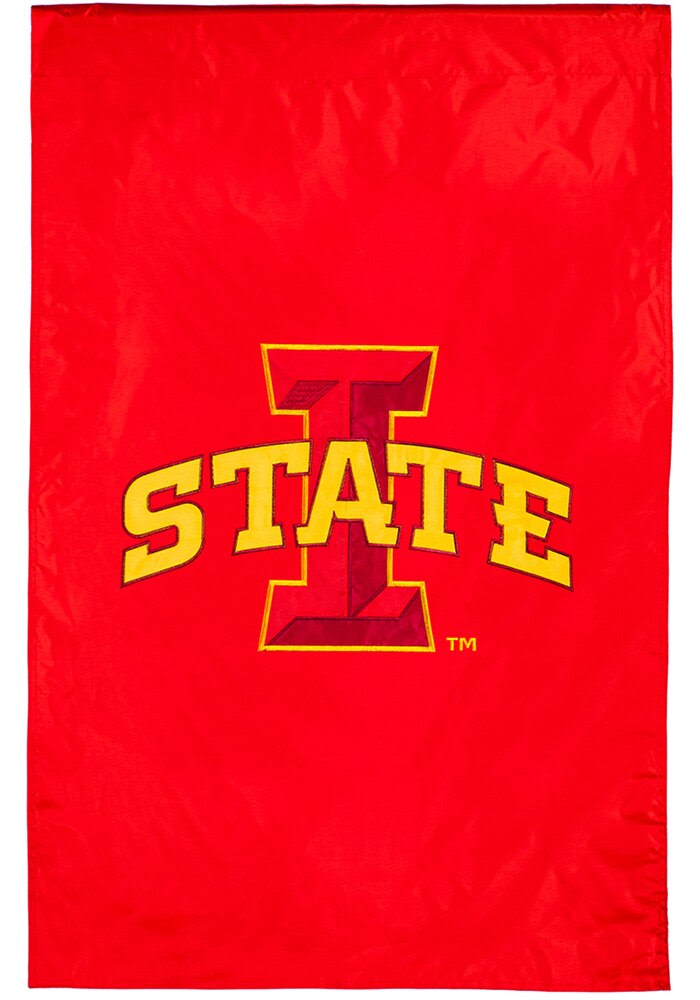 Iowa State Cyclones Red Logo Applique Flag - 1414526