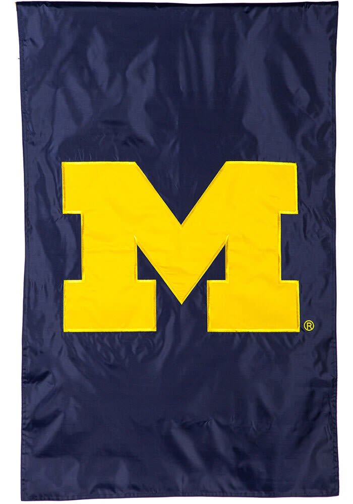 Michigan Wolverines BLUE Logo Applique Flag - 1414559
