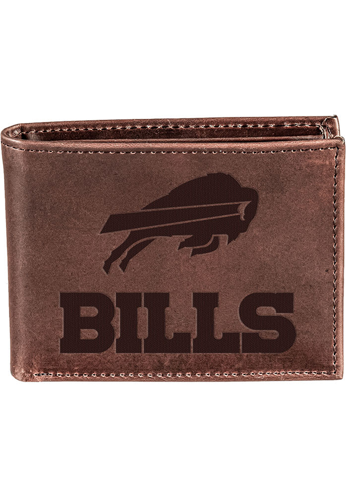 Buffalo Bills BROWN Leather Mens Bifold Wallet - 1414769