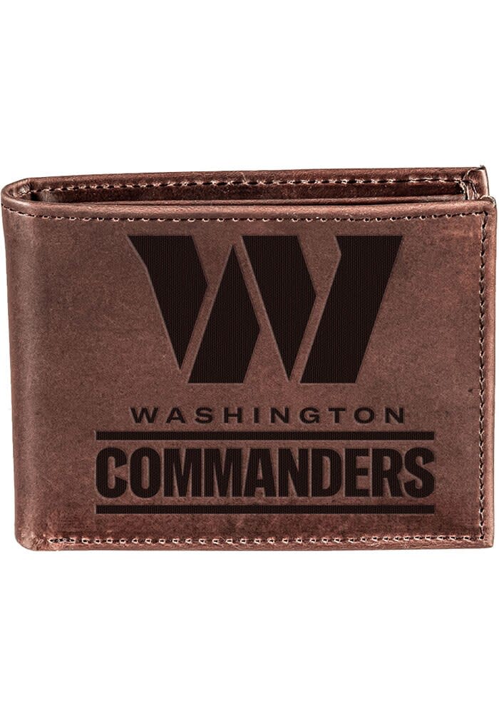 Washington Commanders BROWN Leather Mens Bifold Wallet - 1414853