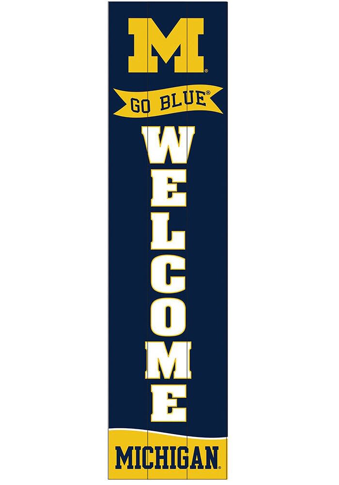 Michigan Wolverines BLUE Porch Leaner Sign - 1415305