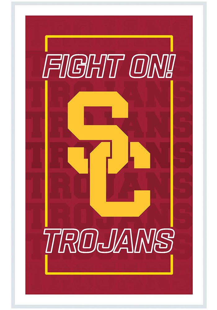 USC Trojans Cardinal LED Lighted Wall Sign