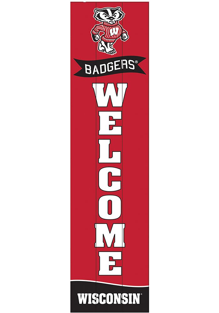 Wisconsin Badgers CARDINAL Porch Leaner Sign - 1415333