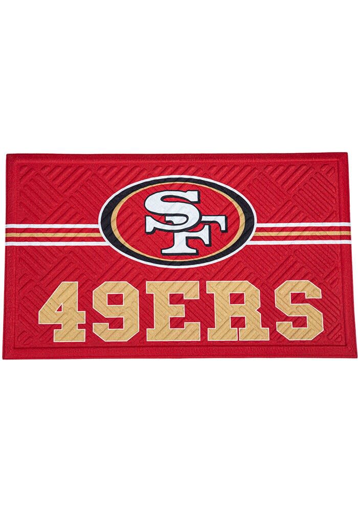 San Francisco 49ers Red Cross Hatch Embossed Door Mat - 1415542