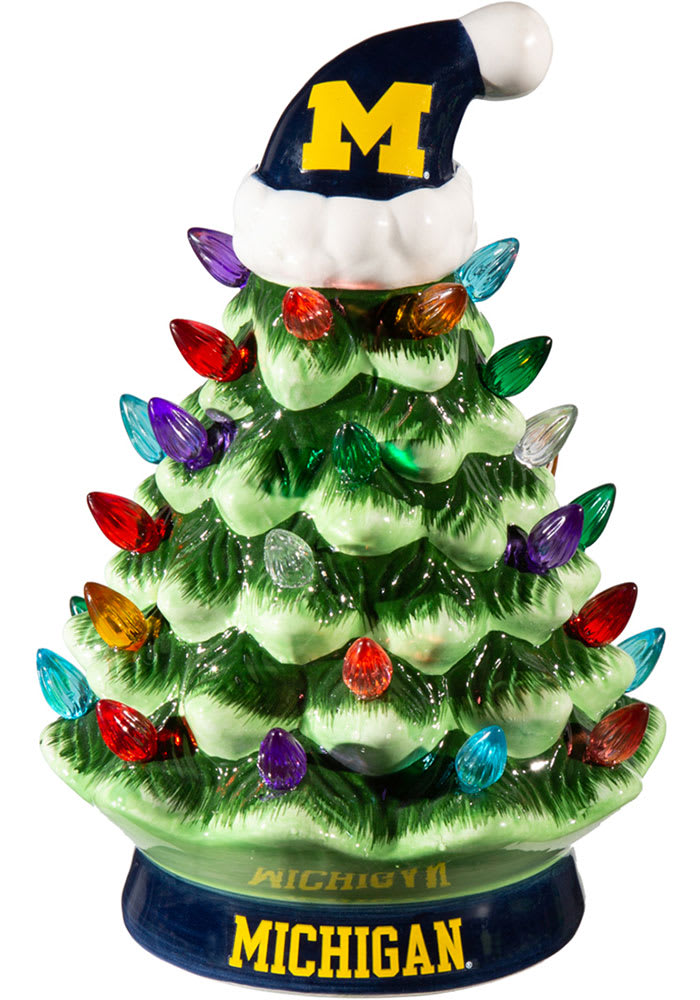 Michigan Wolverines GREEN Tree Table Top Decor - 1415586