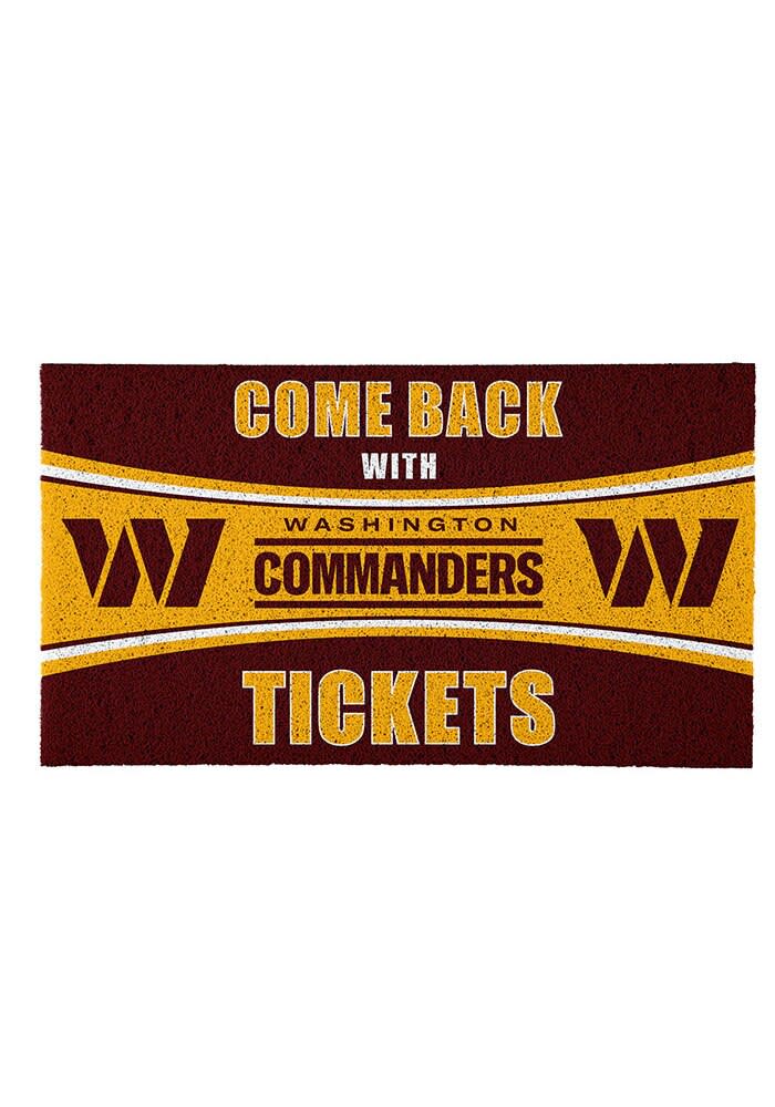 Washington Commanders MAROON Come Back With Tickets Door Mat - 1416089