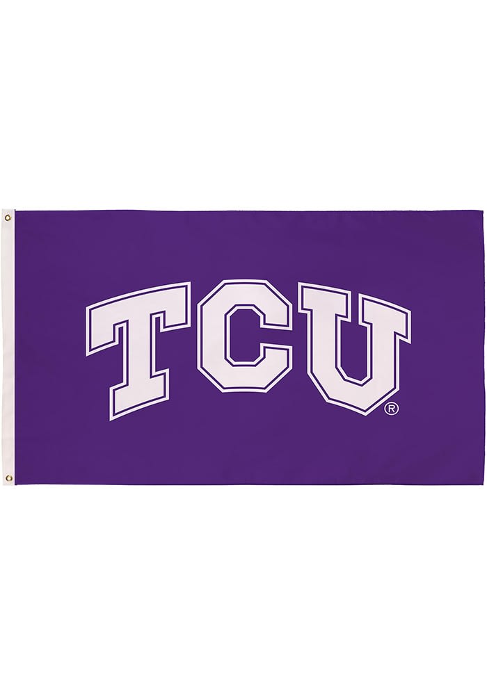 TCU Horned Frogs 3x5 Team Logo PURPLE Silk Screen Grommet Flag - 1416789
